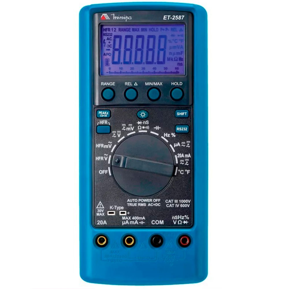 Multímetro Digital Minipa ET-2587 True RMS - USB - CAT IV 600V - ANT ...